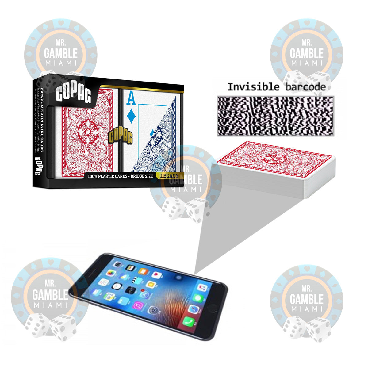 Bridge Size Barcode Marked Cards, Copag Bridge Cards - Mr. G Miami